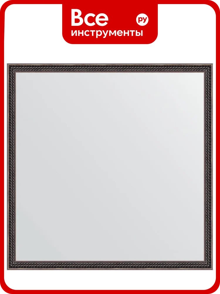 Зеркало EVOFORM в багетной раме - витой махагон 28 mm (68x68 cm) 0658