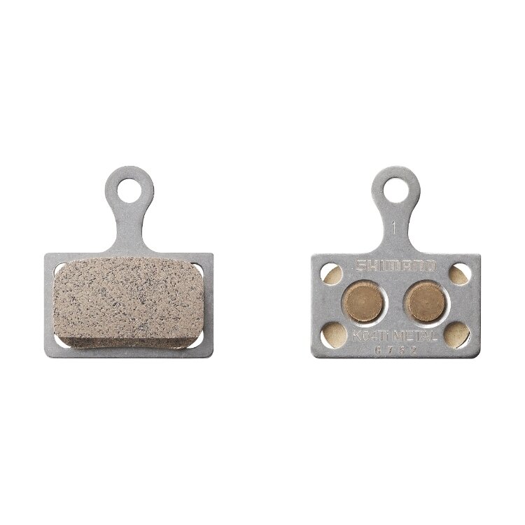 Колодки для дисковых тормозов Shimano K04Ti (XTR / 105 / Tiagra), K-type, металлизированные (sintered), подложка из титанового сплава