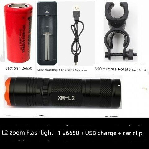 Мощный фонарик L2 mini zoom 26650, перезаряжаемый, для дома, улицы, велоспорта, светодиодный, ультраяркий,