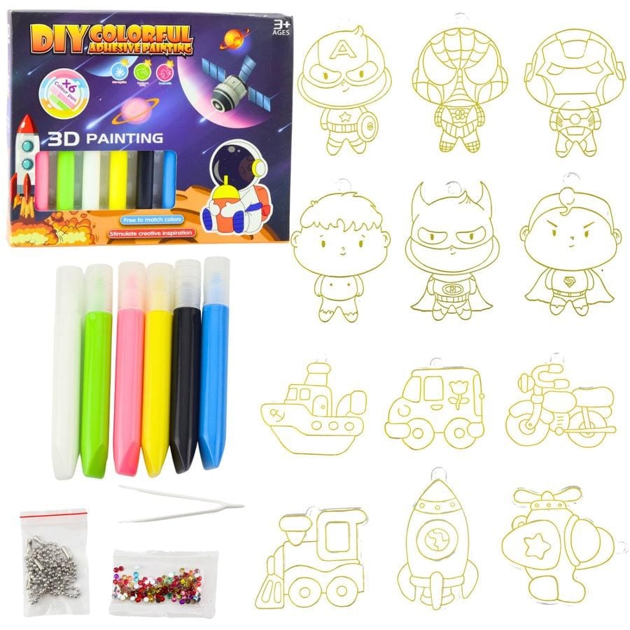 Набор для раскрашивания Lean Toys 3D космос, 6 цветов, разноцветный