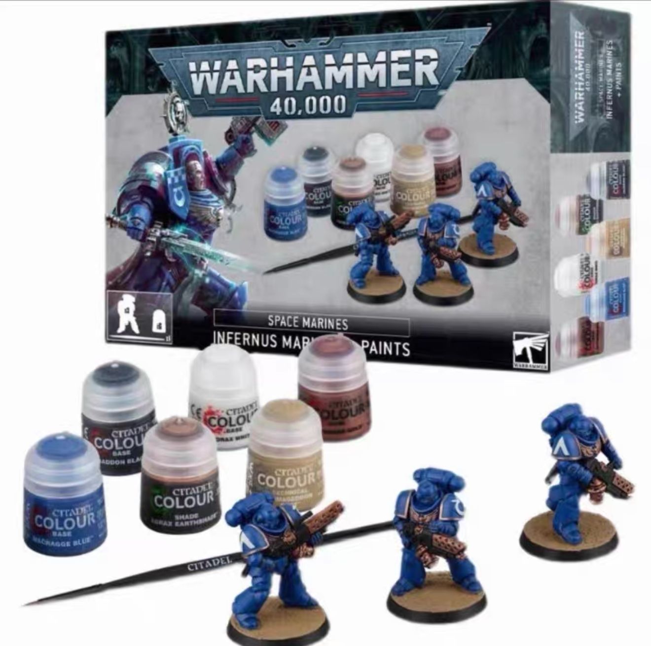 Набор миниатюр Warhammer 40000: Space Marines - Infernus Marines + краски Paints Set