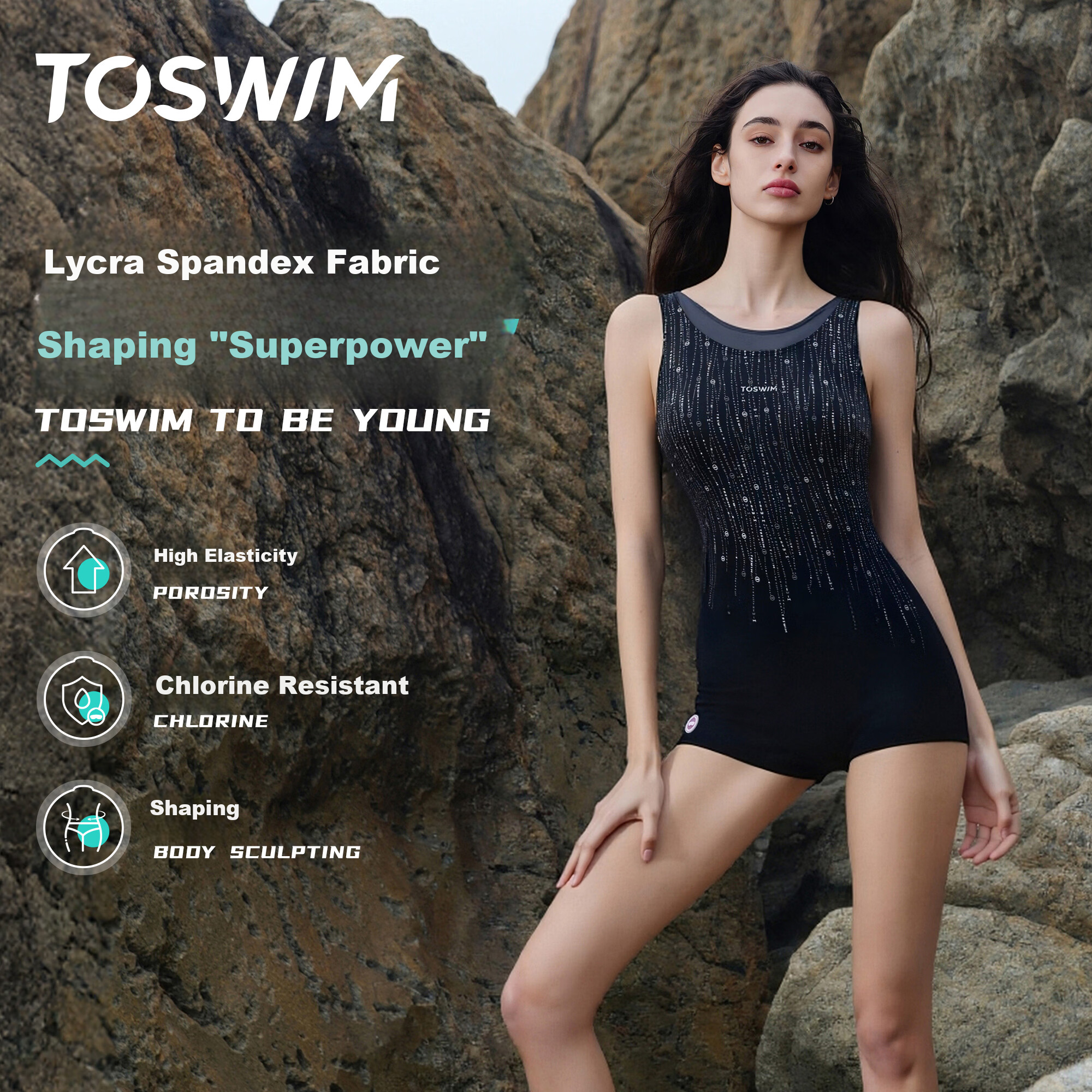 TOSWIM 2026 Премиум женский купальник Серебряная мечта со звездами 3XL для пляжного отдыха и плавания