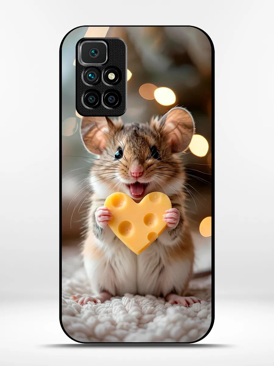Чехол на Redmi 10 Мышонок с сыром