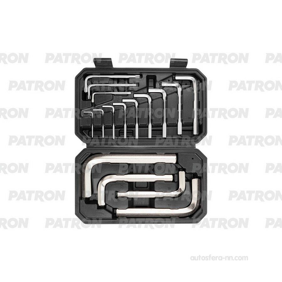 PATRON P5137D3 Набор ключей Г-образных 16 пр: Torx T25, T30, T40, Hex 2, 2.5, 3, 4, 5, 6, 7, 8, 10, 12, 14, 17, 19 мм, в кейсе