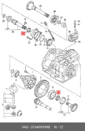 Сальник полуоси AUDI 80/100/A4/A6/VW PASSAT/T4 45x60x8мм