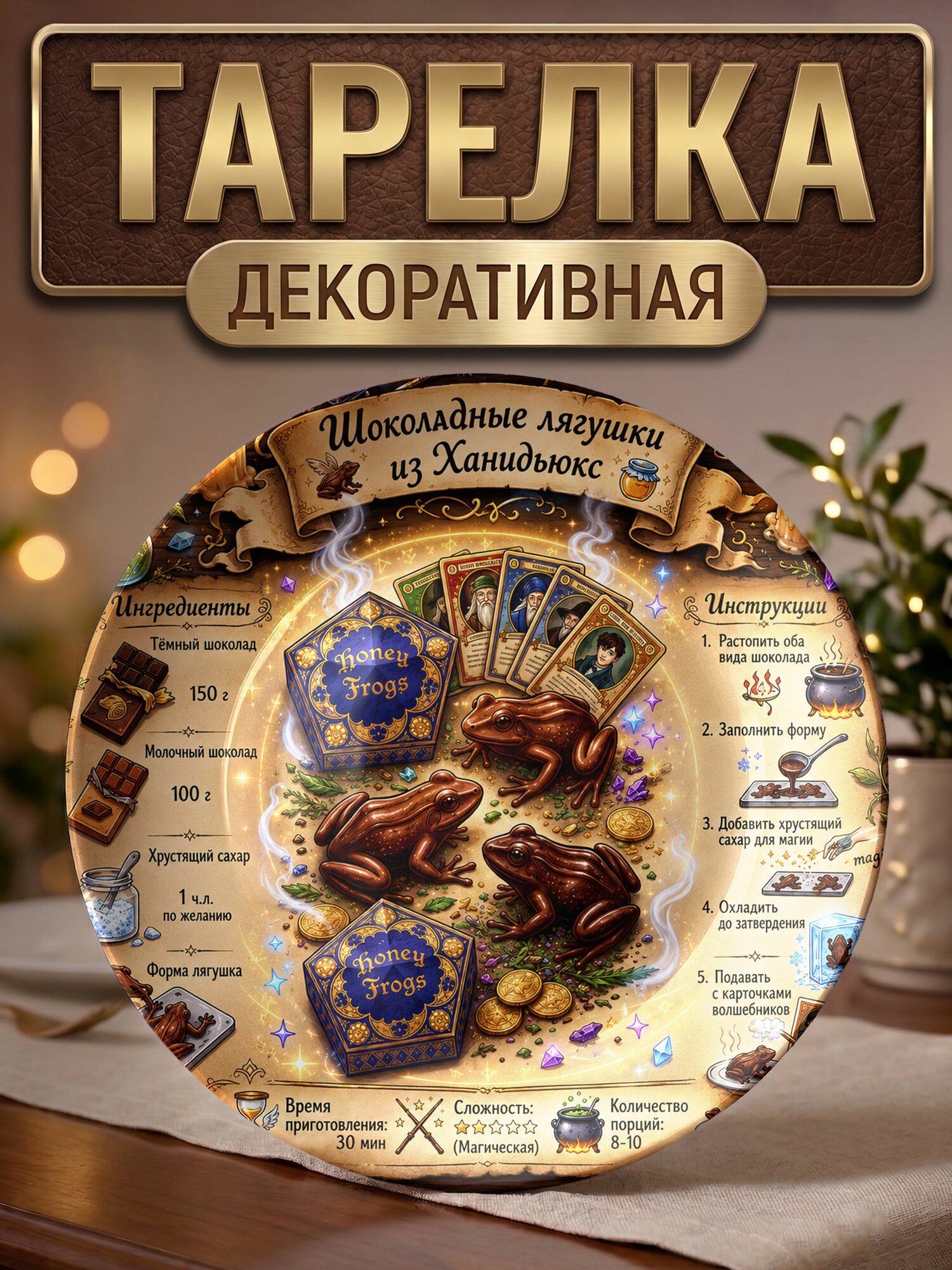 Тарелка декоративная Гарри Поттер Рецепт Шоколадной Лягушки