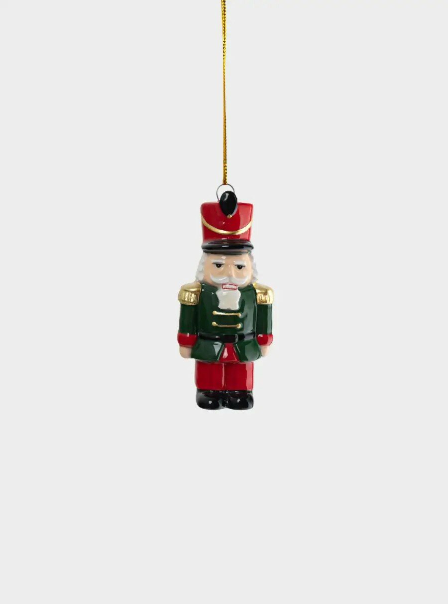 Игрушка елочная, 8 см, доломитовая керамика, Щелкунчик, Nutcracker (Anna Lafarg)