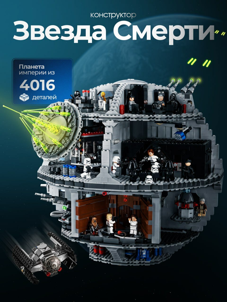 Конструктор Звездные Войны Звезда Смерти star wars abs-пластик 4016 деталей
