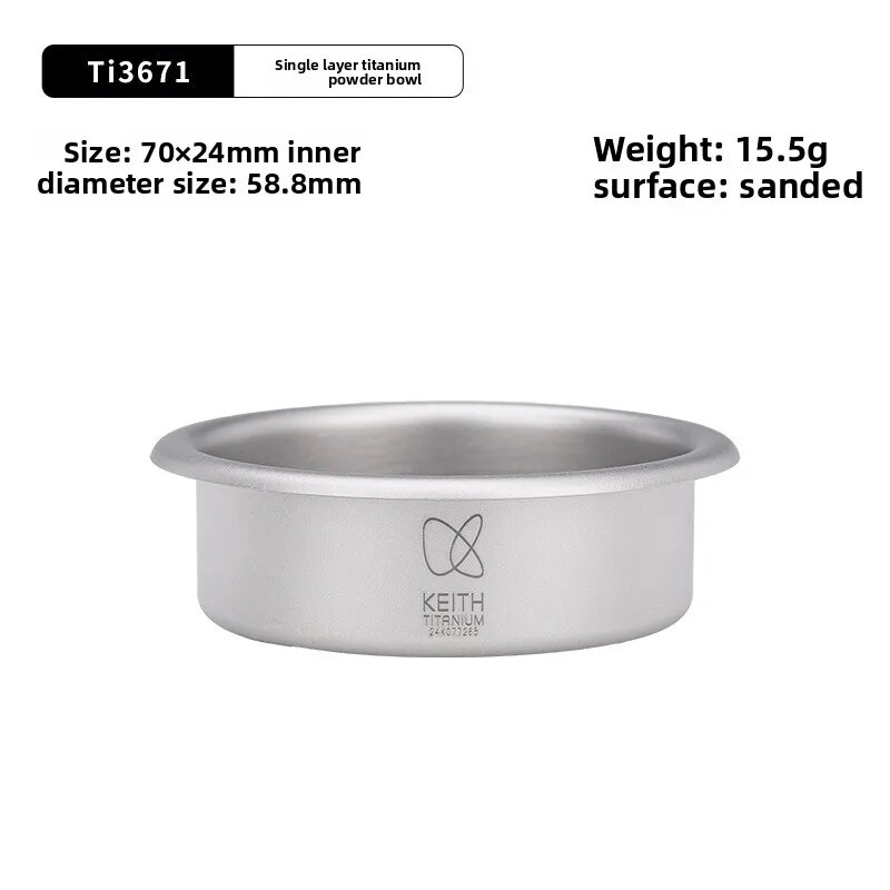 Миска KEITH Titanium Ti3671, 70x24mm, 58.8mm, 15.5g