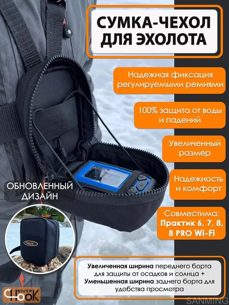 RIVER HOOK Сумка для эхолота (Практик, Lucky и др. Кроме практик 8 макс) обновленный дизайн