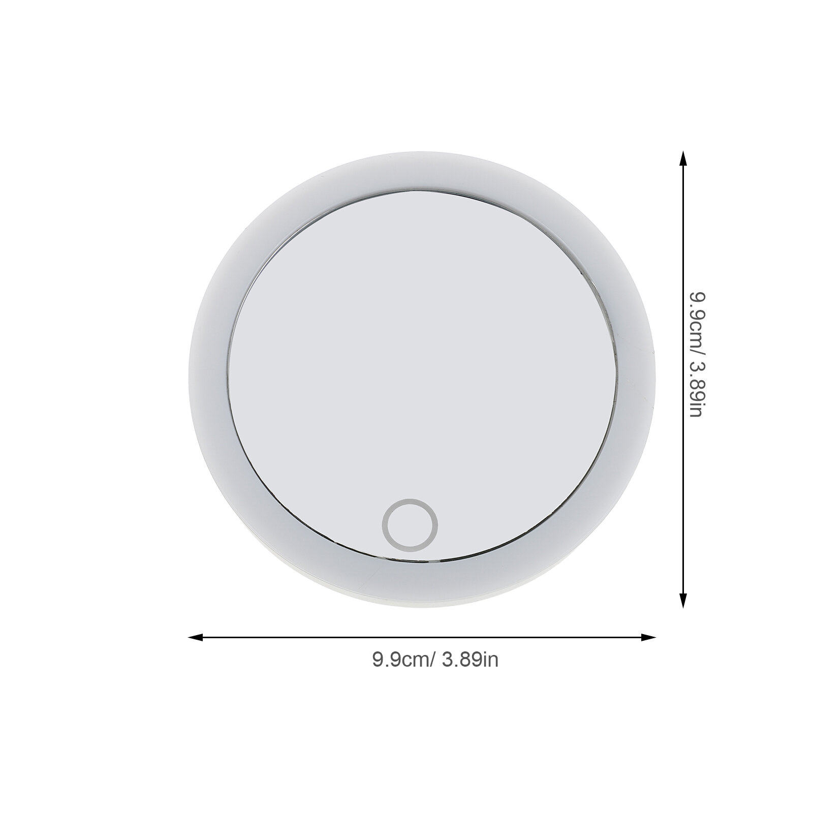 Зеркало для макияжа, С LED-подсветкой, Увеличение 10x, Портативное, 1 Штука