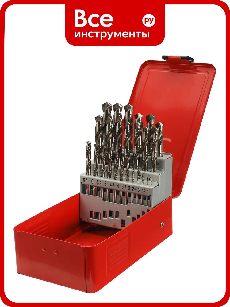 Набор сверл по металлу H-Tools серия Pro 1-13 мм, 25 шт, DIN338, HSS-G, 118 градусов 214215PRO