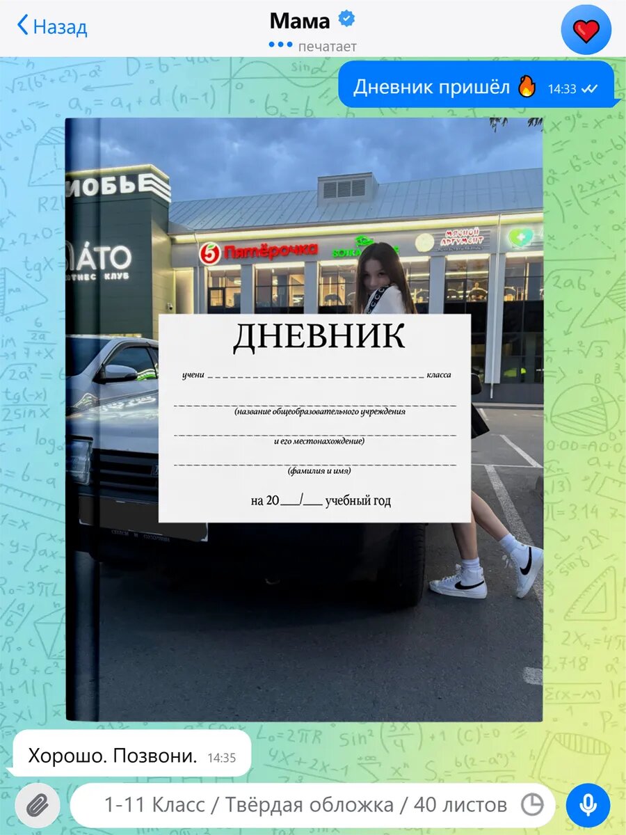 Школьный дневник с принтом Машины