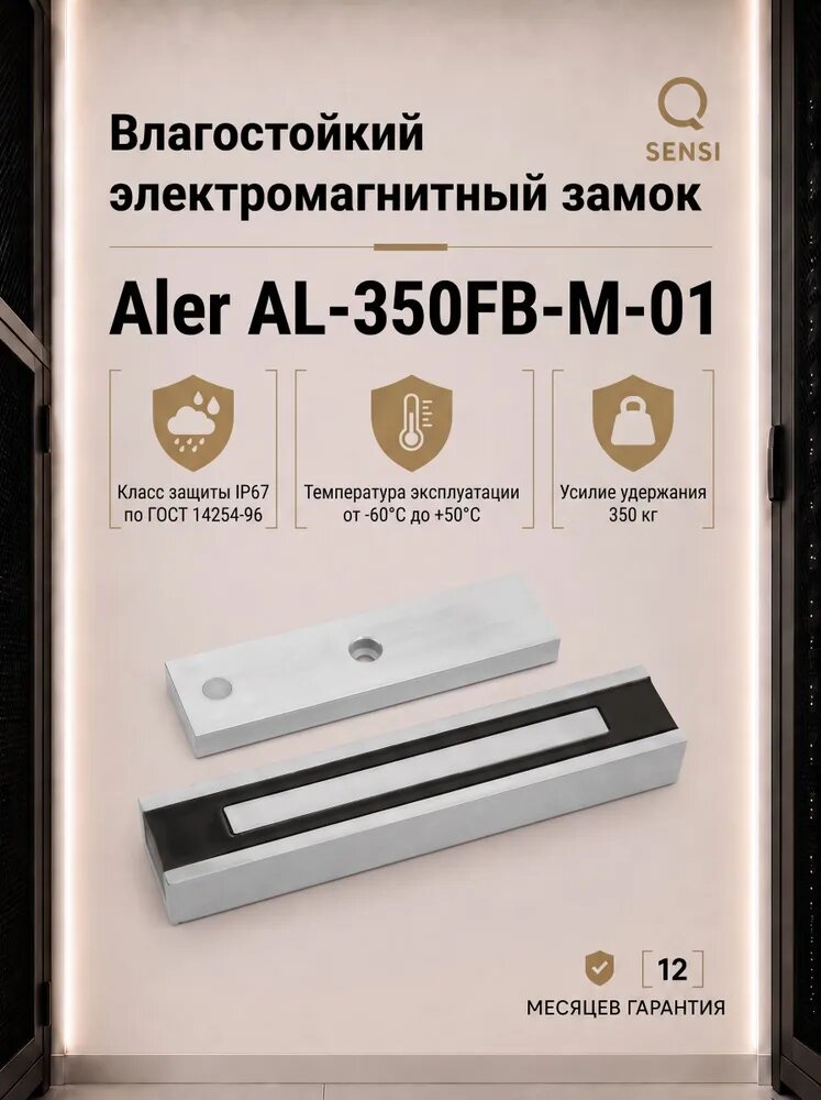 Замок электромагнитный влагозащищенный Aler AL-350FB-М-01