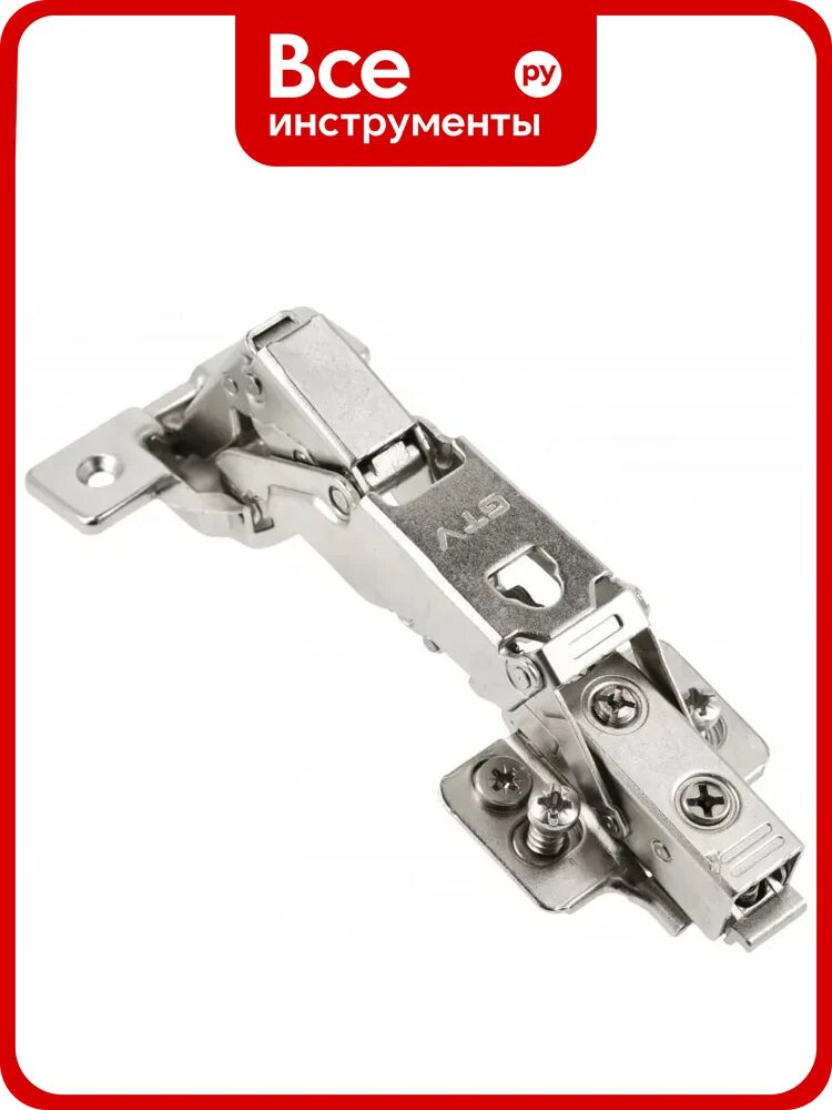 Петля GTV SILENTO PRO 155 градусов угловая самозакрывающаяся с ответной планкой H-0, с еврошурупом ZM-HCSLKT155-3DZEO