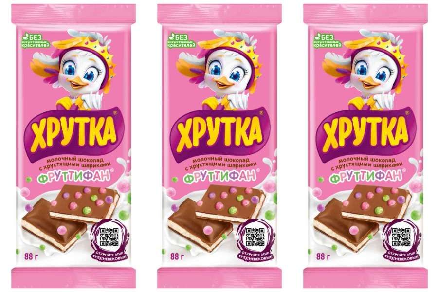 Хрутка ФруттиФан молочный шоколад с хрустящими шариками Фруктовый микс, 82 г, 3 шт