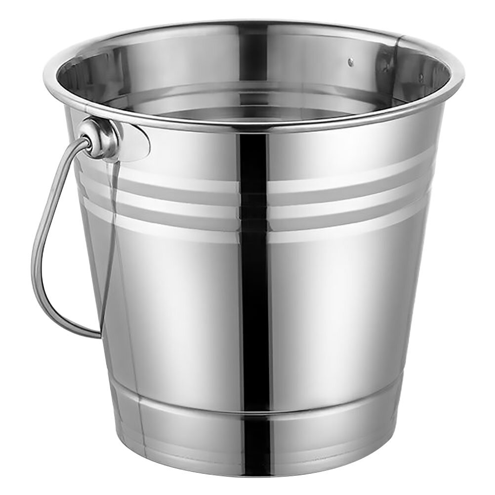 Ведро Для Льда Из Нержавеющей Стали Объемом 3 0L С Ручкой Для Охлаждения Вина И Пива Серебристый 18 8X18 8CM