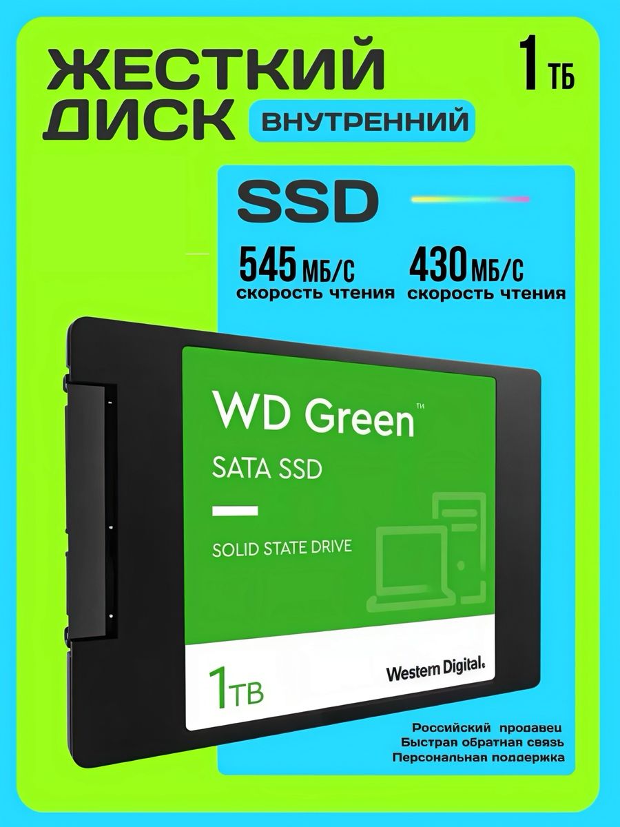 Western Digital 1 ТБ Внутренний SSD-диск , 2.5", SATA III 6 Гбит/с (01)