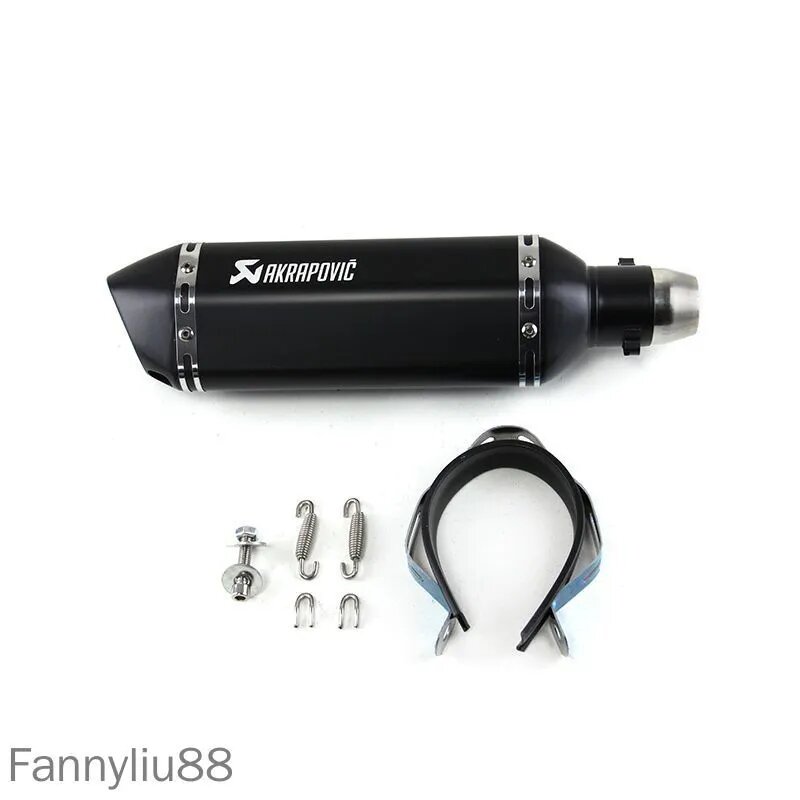 Глушитель на мотоцикл Akrapovic Gasoline длиной 370 мм черный матовый