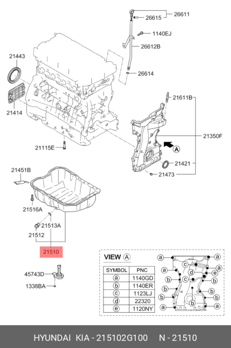 Масляный Поддон Двигателя Org (Hyundai/Kia 215102G100)