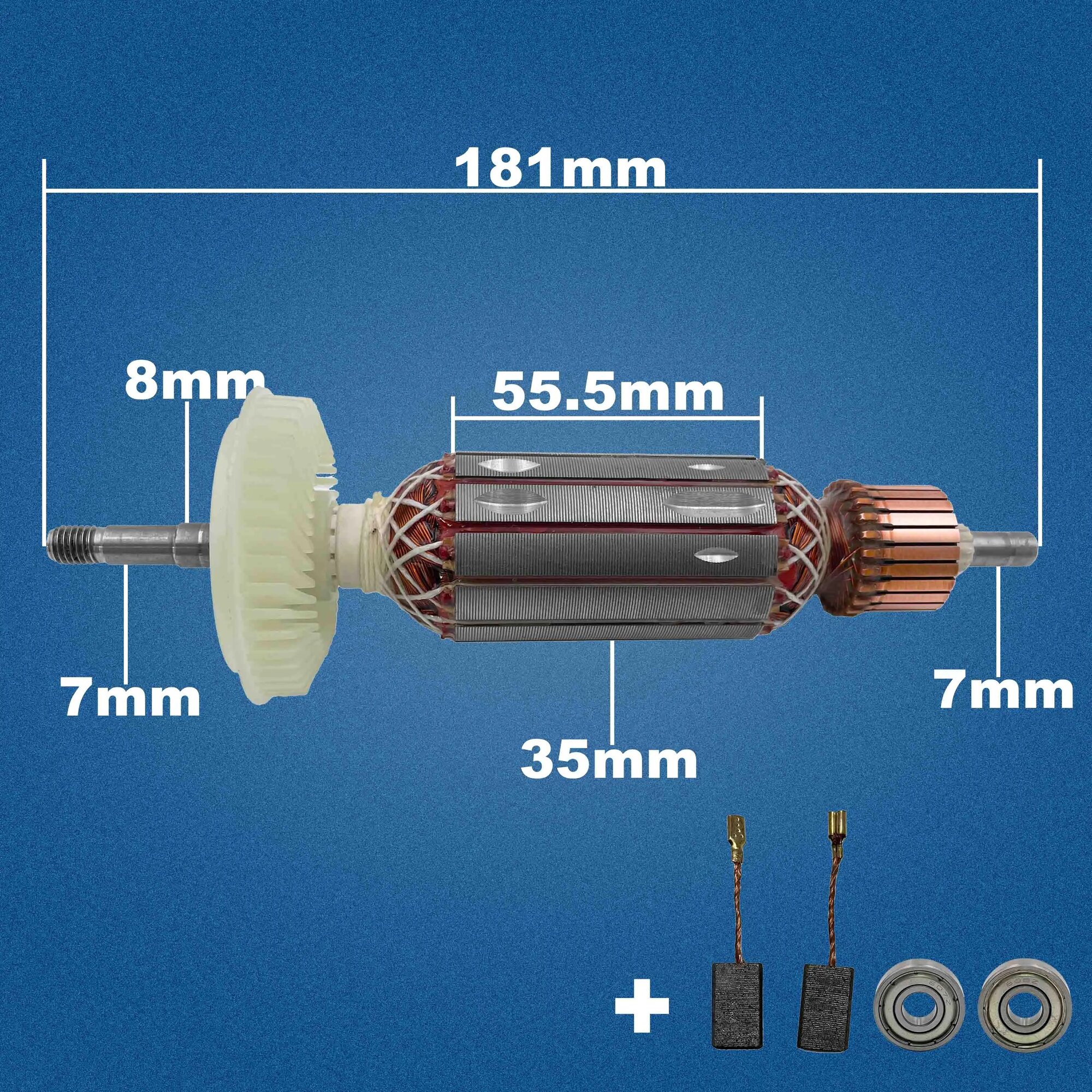 Якорь ротор для болгарки Bosch GWS14-125, Цвет: Armature