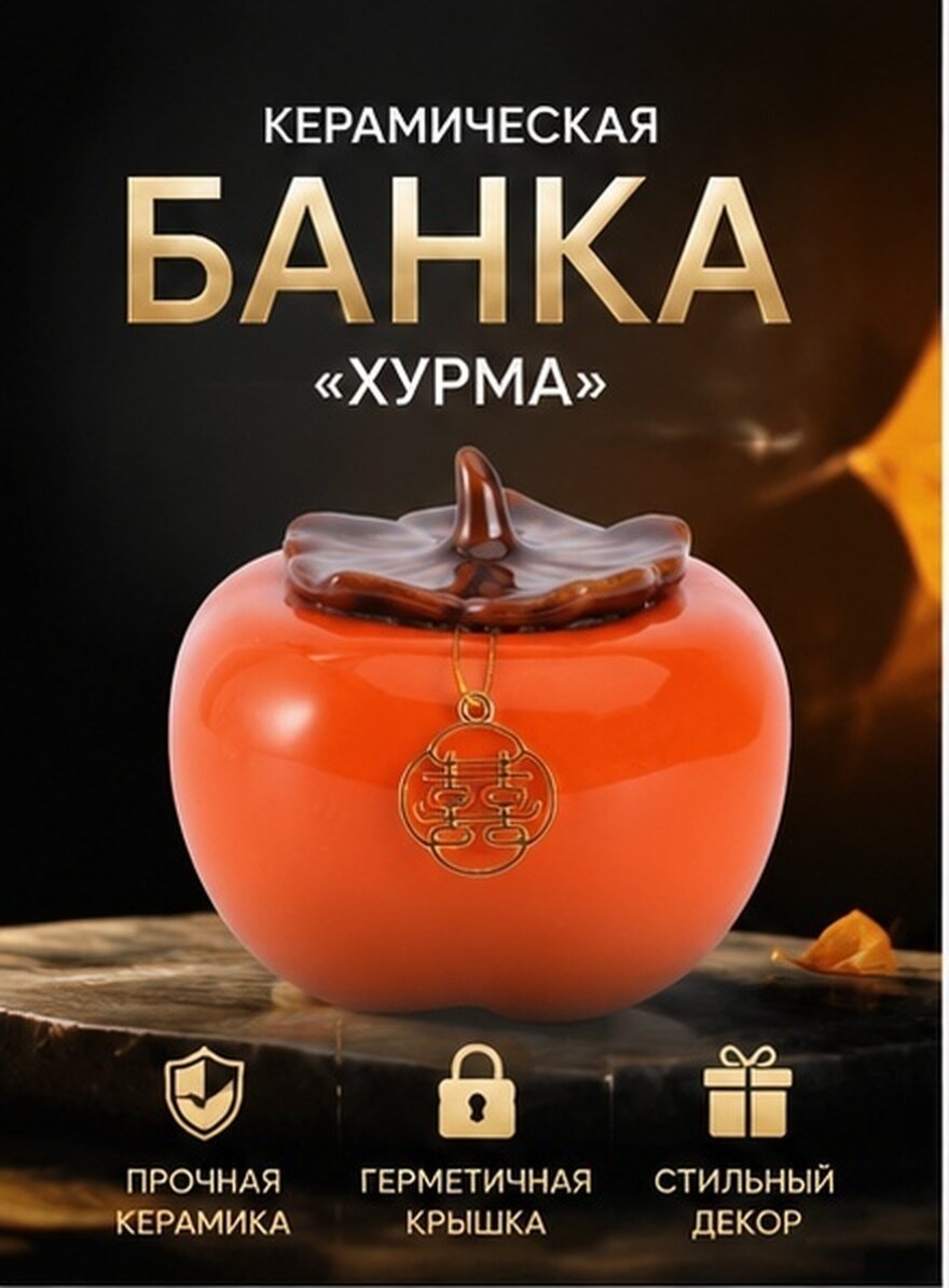 Керамическая Банка Для Чая С Конфетами Оранжевый Цвет 8 1x8 1Cm