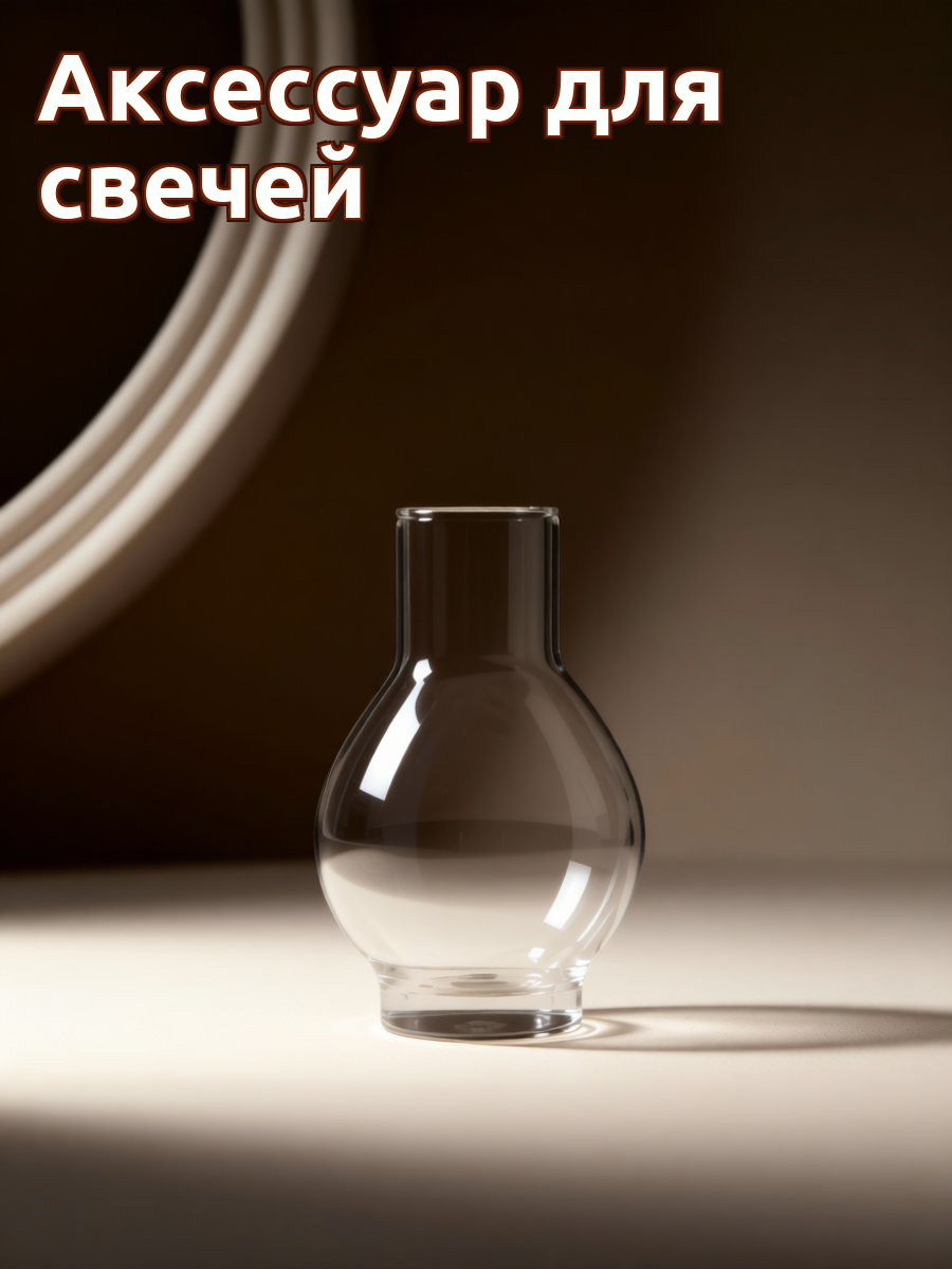 Прозрачный Чехол Для Свечи Из Устойчивого Материала Создает Романтическую Атмосферу 12.50X7.50X7.50Cm