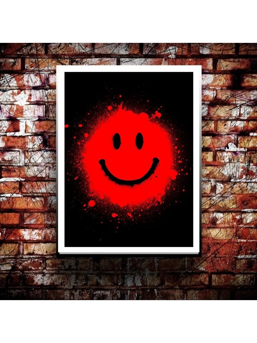 Постер "Red smiley - красный смайлик" из коллекции "Креатив" А4