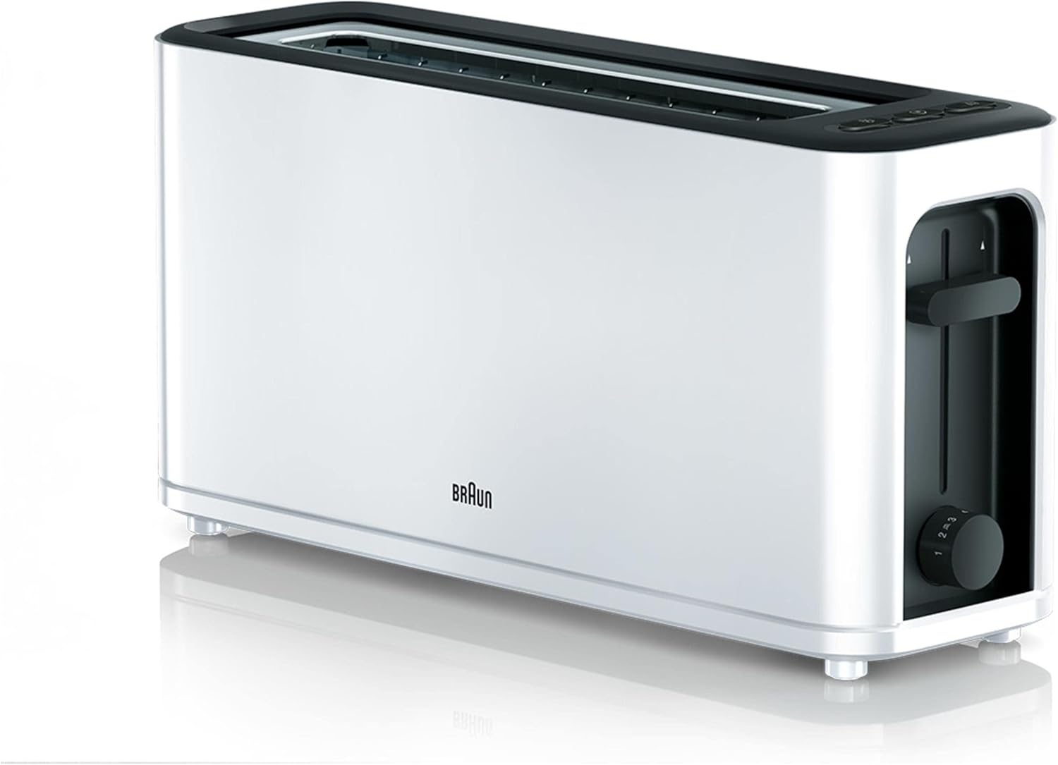 Тостер Braun Household HT3100WH, 1 слот, 7 уровней поджаривания, 1000 Вт, белый