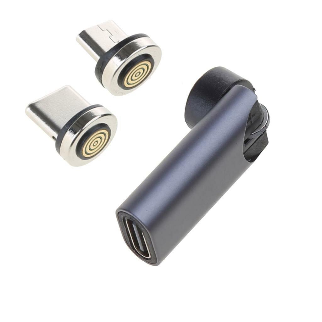 Магнитный адаптер 540° Type C/Micro USB, Серый