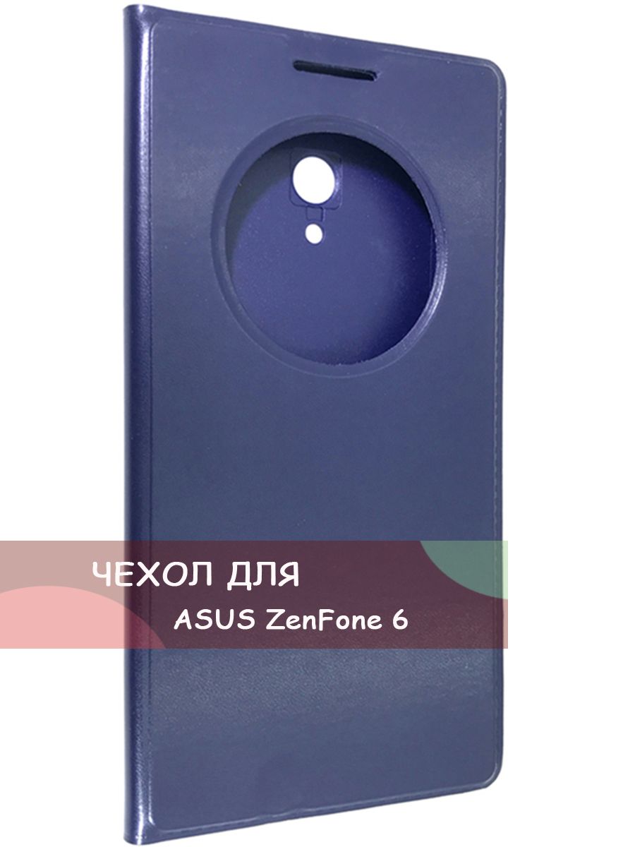 Чехол MF для Asusu Zenfone 6 Книжка из пластика и кожзама с круглым с окошком для просмотра