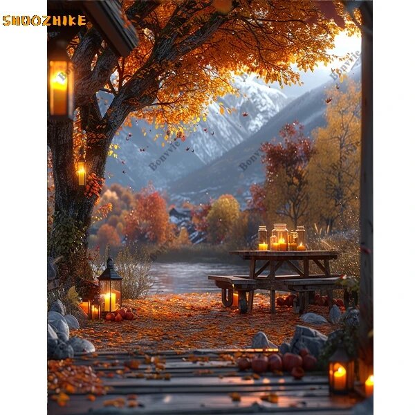 Фотофон осенний SHUOZHIKE 180x250см, ZLQ-3537