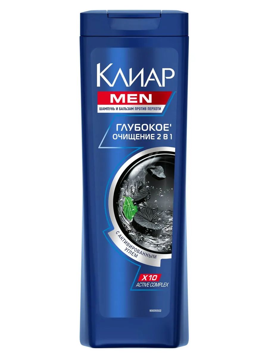 Шампунь-бальзам Clear Men Глубокое очищение для всех типов волос 400 мл, набор: 12 штук