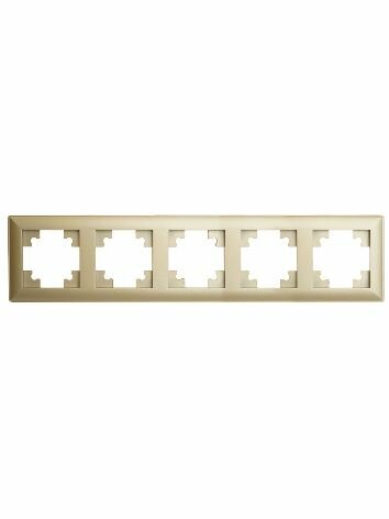 Рамка 5-местная пластиковая, серия Катрин LIGHT, PFR00-7005-08, золото, STEKKER 49610