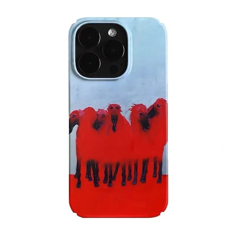 Чехол для телефона Ins Five Red Horses Art для iPhone 17 16 15 14 13 12 11 Air Pro Max с Айфон 15