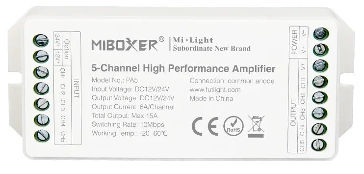 Miboxer MiLight RF 2,4G Диммер для светодиодной ленты Бежевый, PA5 Amplifier