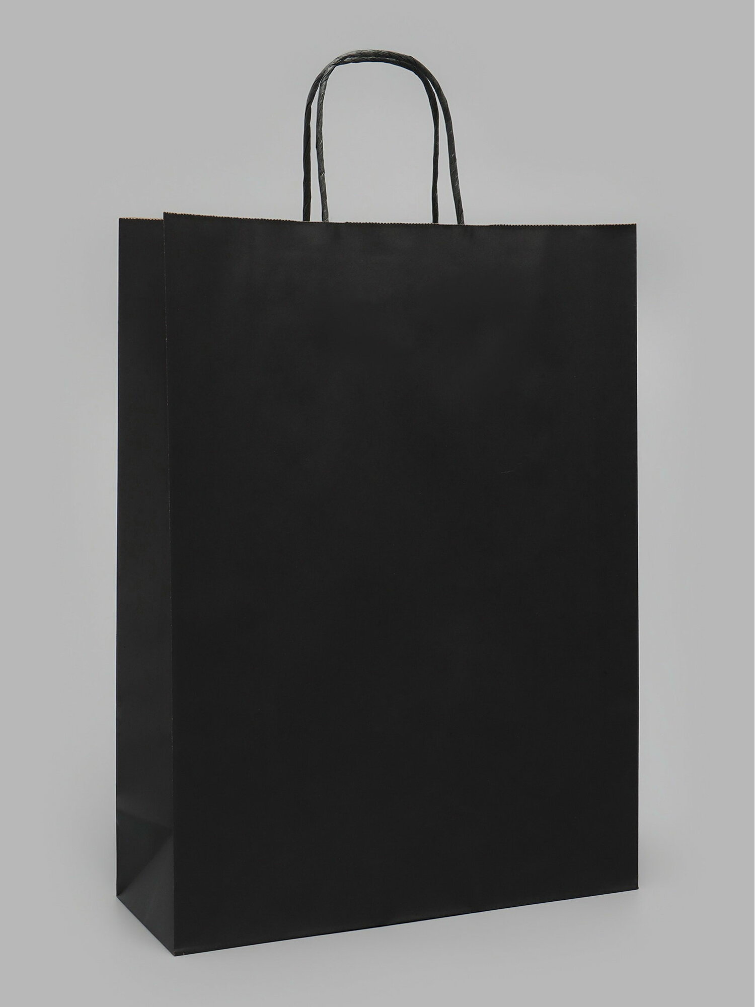 Пакет бумажный крафт 31 x 42 x 11.5 см 120г крученая ручка чёрный, 2 шт.