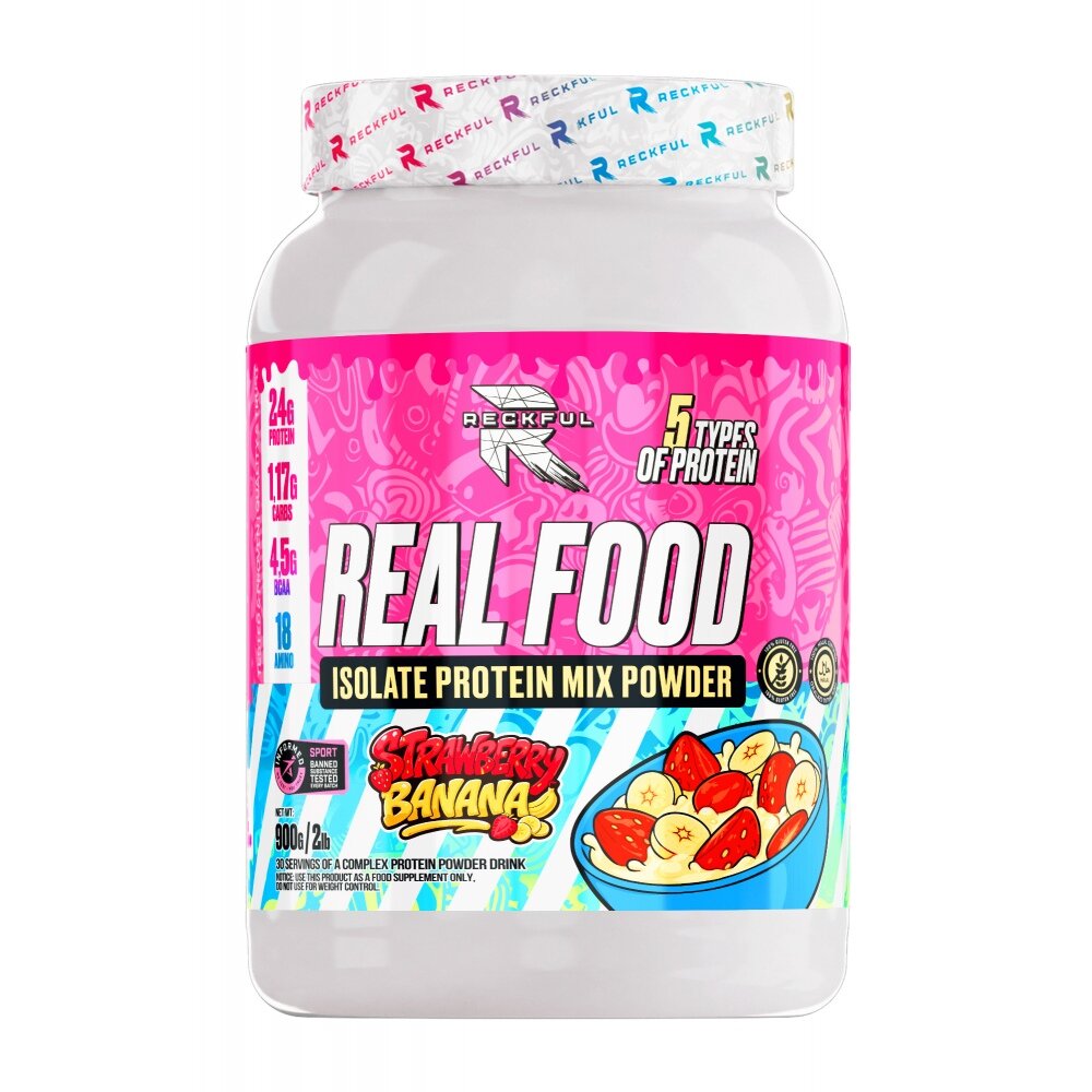 Протеин многокомпонентный Reckful Real Food Isolate Protein Mix Powder, 900 г, Вкус Chocolate / Шоколад