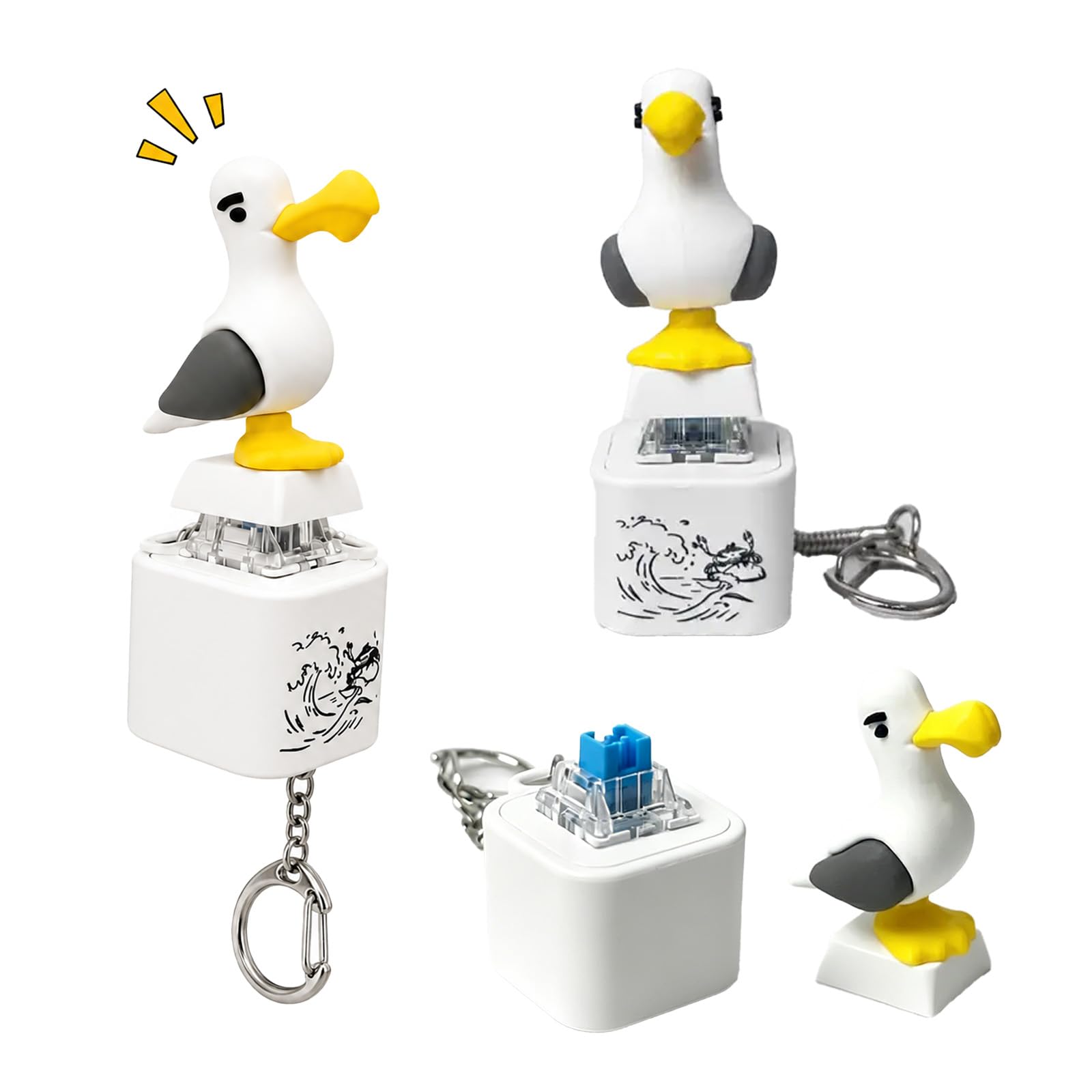 Крякающая утка Fidget Toy брелок, снимающий стресс писклявый