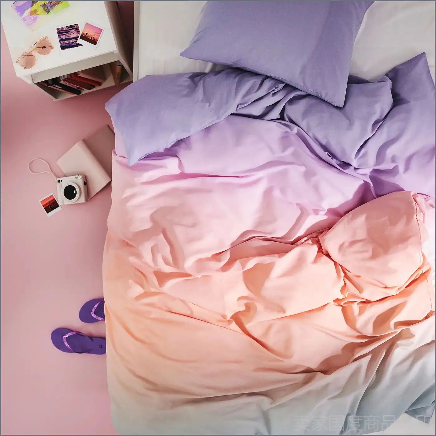IKEA Пододеяльник 150x200 см полиэстер, искусственный шелк, на кнопках, разноцветный