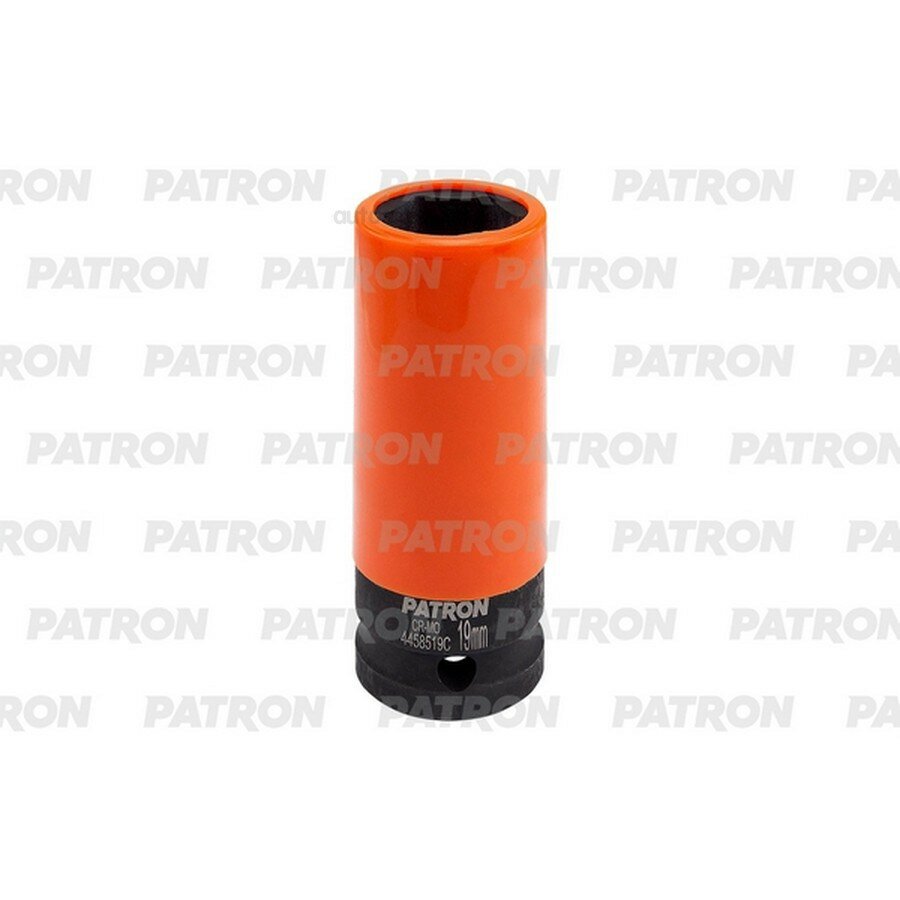 PATRON P4458519C Головка ударная глубокая, для литых дисков, 19 мм, 1/2 inch, 6 гр, длина 85 мм, в защитном кожухе