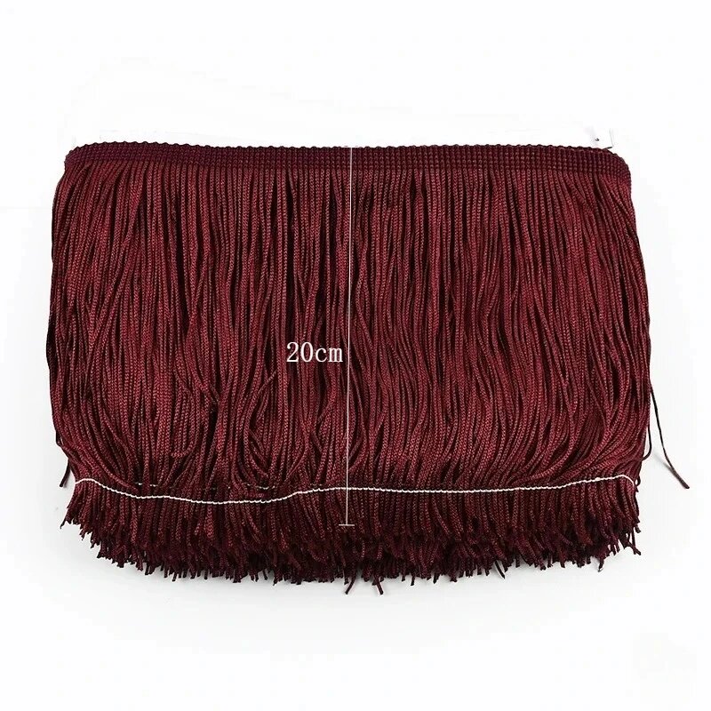Кисточки-бахромы Meetee, красные, 10-30 см, для шитья Красный, 5Yards, 20cm