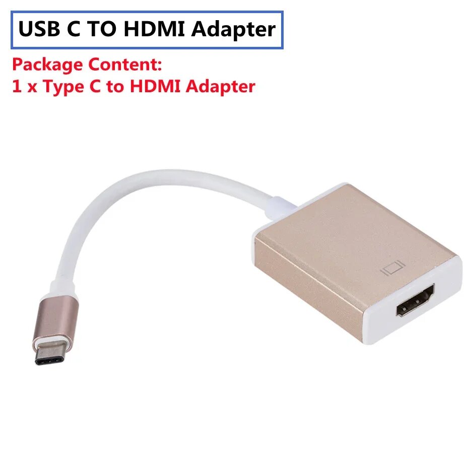 Переходник USB C на HDMI, Golden