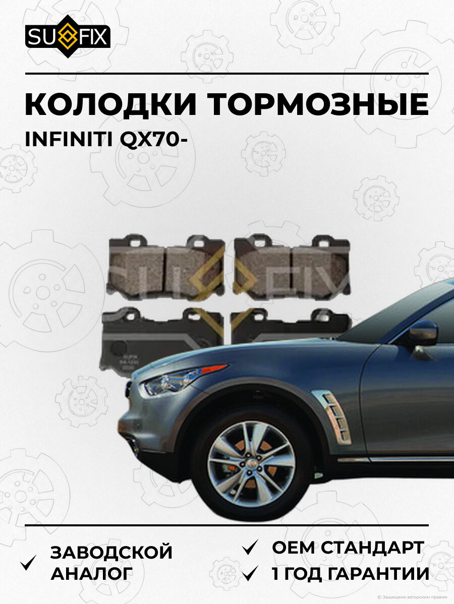 Колодки тормозные SUFIX SX1220 Инфинити QX70 INFINITI QX70