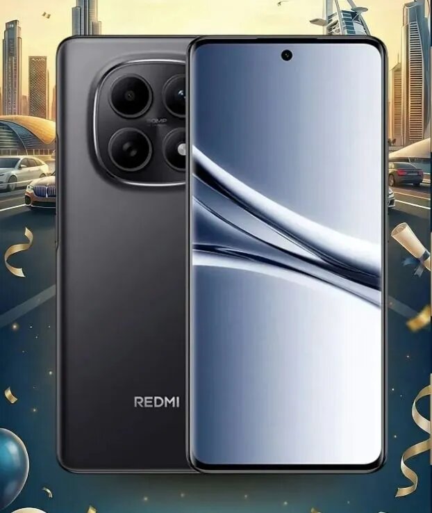 Xiaomi Смартфон Redmi Note 15 5G (Support Russian, supportGoogle, Dual SIM) 12/256 ГБ, Nano-SIM, хром, черно-серый