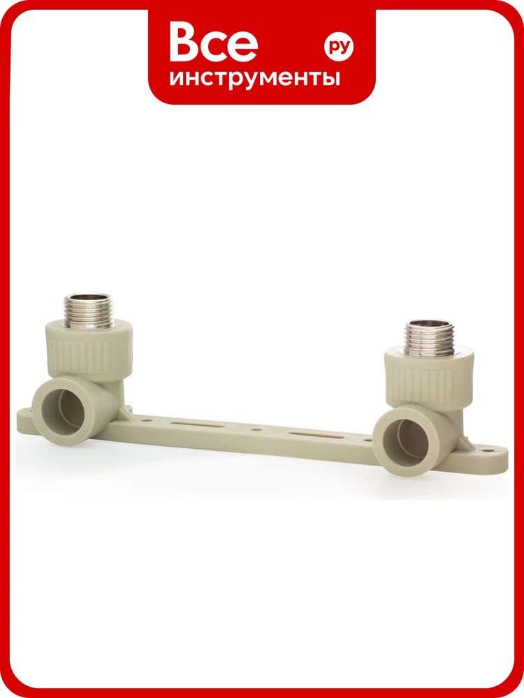 Угольник LAMMIN ppr с креплением двойной нр 20x1/2" 20/4 серый Lm31056020015G