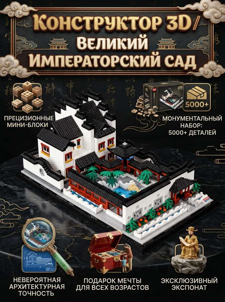 Конструктор 3D из миниблоков Balody Сад Сучжоу 5555 деталей - BA16215