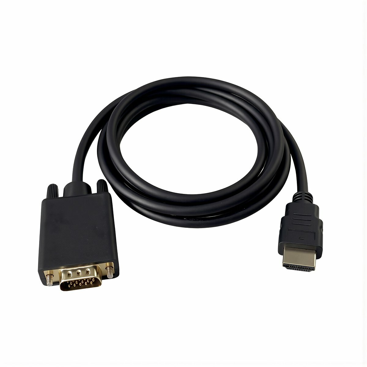 Кабель для старого монитора HDMI на VGA переходник 1.8 метра со встроенным чипом стабильная передача видео разрешение 1080P для проектора компьютера