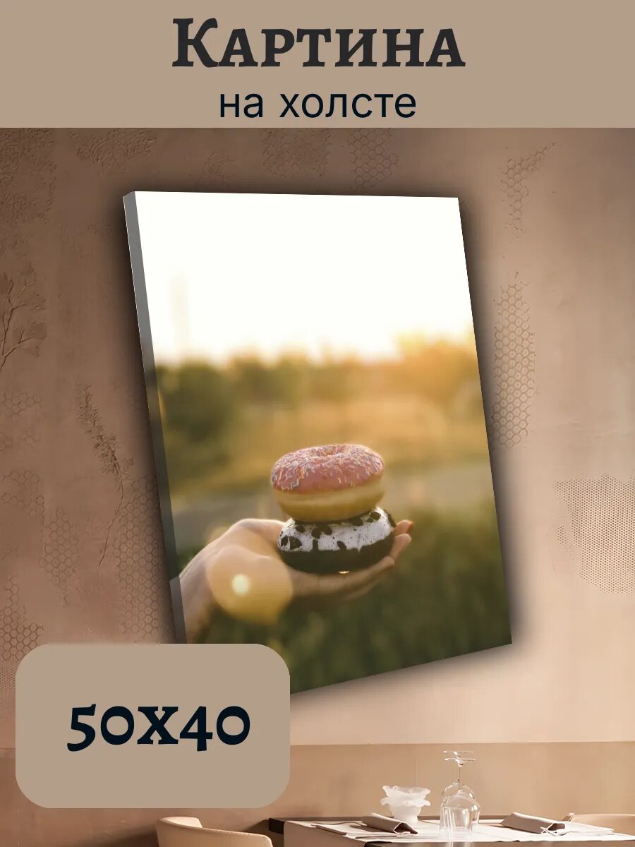 Картина Еда Food Кухня Эстетика 40x50 с донутами