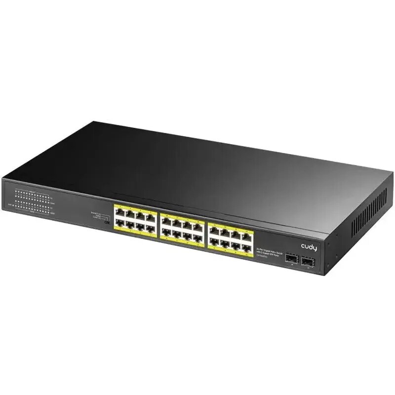 PoE-коммутатор Cudy GS1028PS2 неуправляемый, 24 порта PoE+ 1 Гбит/с, 2 SFP, 300 Вт GS1028PS2